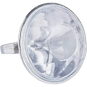 BLUE PANDA 36 Pack Plastic Diamond Rings for Bridal Shower Game, Bulk Set for Bachelorette Party Favors (1 x 1.5 In)