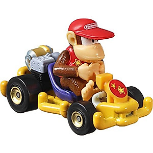 Hot Wheels Mario Kart Vehicle 4-Pack, Set of 4 Fan-Favorite Characters Includes 1 Exclusive Model, Collectible Gift for Kids & Fans Ages 3 Years Old & Up