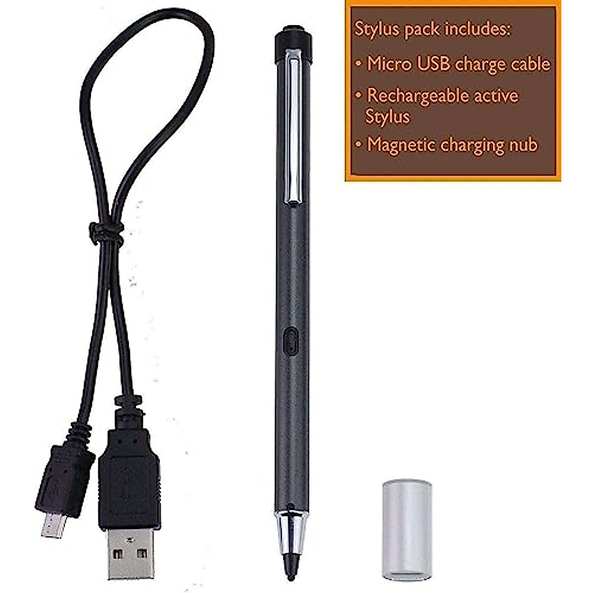 Broonel Grey Rechargeable Fine Point Digital Stylus - Compatible with TECLAST Tablet Android 12 P25T Tablets 10 Inch