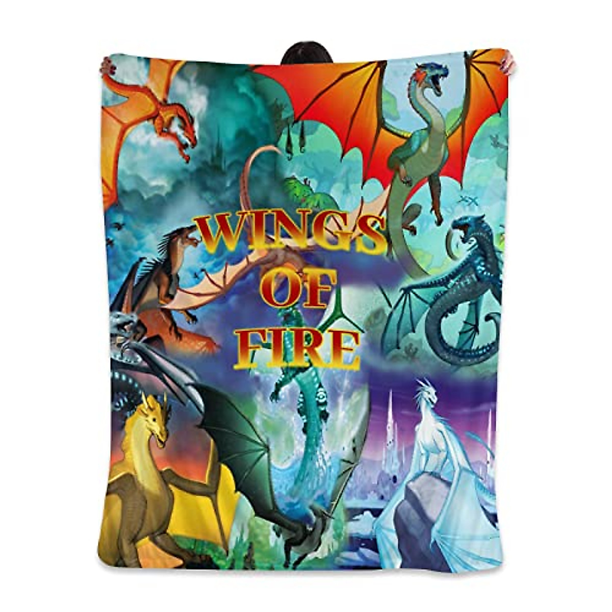Sdyiohk Fantasy Novel Fire Dragon Cartoon Blanket – Personalized Print Throw Blanket – Cozy Soft Blanket for Provide Warm – 30"X40"