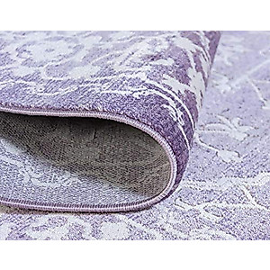 Unique Loom New Classical Collection Traditional Classic Intricate Design with Distressed Vintage Detail, Area Rug (9' 0 x 12' 0 Rectangular, Purple/ Ivory)