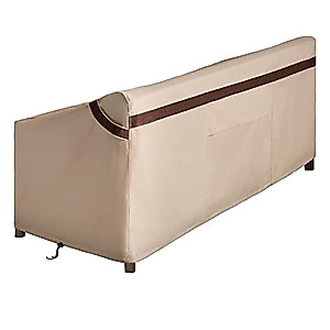 PATIOASIS Patio Loveseat Cover Waterproof 3 Seater Outdoor Deep Lounge Sofa Covers 79inch x 37inch x 35inch (L x W x H) Lawn Patio Furniture Covers with Air Vent Beige & Brown