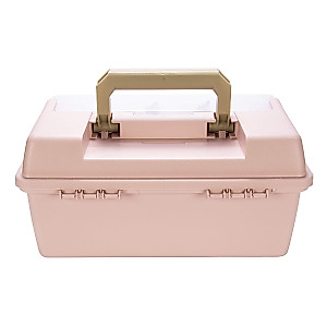 Small Craft Box with Removable Utility | Oranization For Crafts, Small Parts, & Batteries with Brass Latch