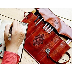 niceEshop(TM) Twilight Retro Bandage Synthetic Leather Pen Bag Pencil Case Makeup Pouch(Dark Brown)