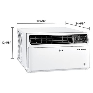 LG 9,500 BTU Dual Inverter Smart Window Air Conditioner, Cools 450 Sq. Ft., Ultra Quiet Operation, Up to 15% More Energy Savings, ENERGY STAR®, works with LG ThinQ, Amazon Alexa and Hey Google, 115V
