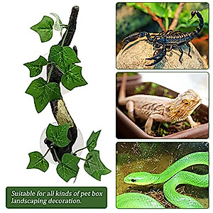 NOMAL Reptile Climbing Branch Terrarium Plant Decoration with Suction Cup for Bearded Dragons Lizards Geckos Amphibian Habitat Decor