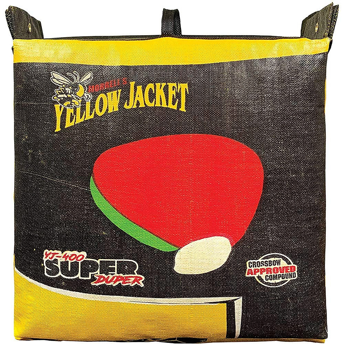 Morrell Yellow Jacket YJ-400 Portable Super Duper Field Point Archery Bag Target Replacement Cover w/ Deer Vitals, Bullseyes, and Carry Handle, Yellow