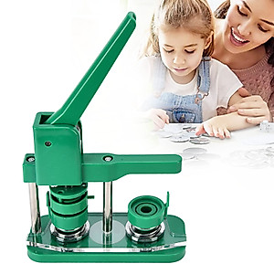 Tyenaza Button Maker Machine 32mm, Badge Punch Press Kit DIY Badge Ergonomics Comfortable Grip Button Making Press Machine with 100pcs Button Parts