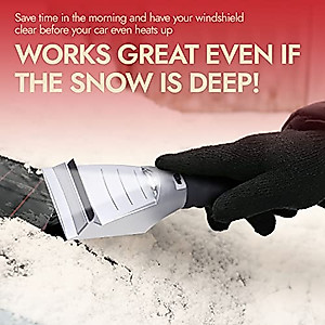 Heated Ice Scraper, Heated Ice Scrapers for Car Windshield as Winter Essential Tool to Remove Frost, Snow - Heated Windshield Scraper Powered 12V Socket, 15 Feet Power Cord and Built In LED Light