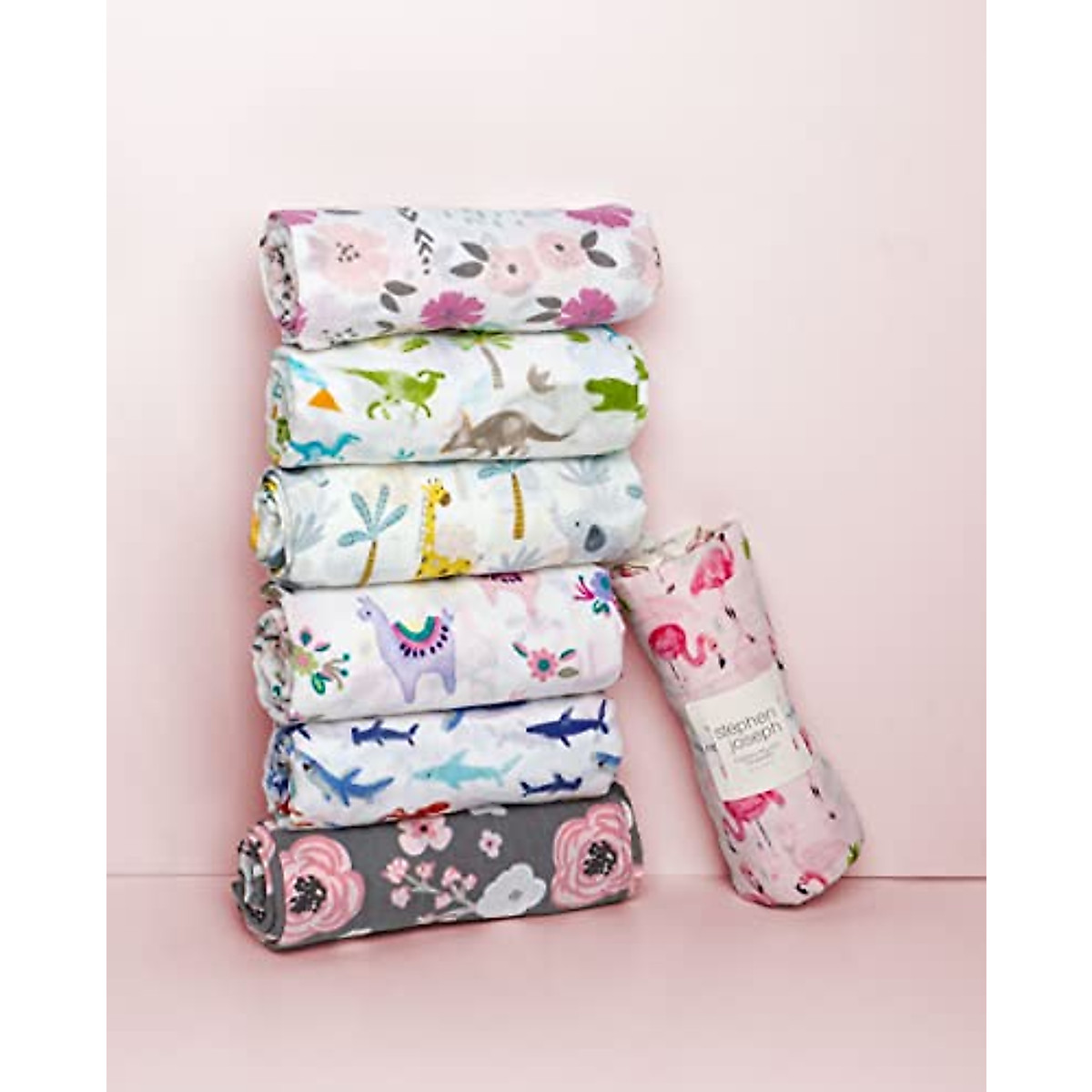 Stephen Joseph, Muslin Swaddle Blanket for Baby Girls and Boys, Newborn Receiving Blanket for Swaddling, 100% Cotton Baby Swaddle Wrap, Receiving Swaddle Wrap, 47 x 47 inches