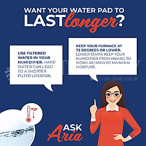 Air Filter Factory Replacement for 12HF, EP037, EP-037 Hamilton Beach Humidifier Water Pad Filter 2-Pack