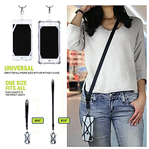 Gear Beast Universal Crossbody Cell Phone Lanyard Compatible with iPhone, Galaxy & Most Smartphones, Phone Case Holder & Cross Body Strap Black