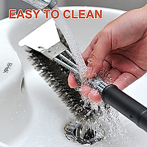 Grill Brush and Scraper BBQ Brush for Grill, Safe & Efficient Wire Grill Cleaning Brush, Stainless Steel Grill Accessories for Gas/Porcelain/Charbroil Grates