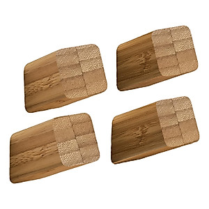 Comfify Set of 4 Bamboo Wall Hooks for Hanging Coats, Hats, Towels and More - Wall Mount Hooks for Hallway or Bathroom - Heavy Duty Wall Hooks