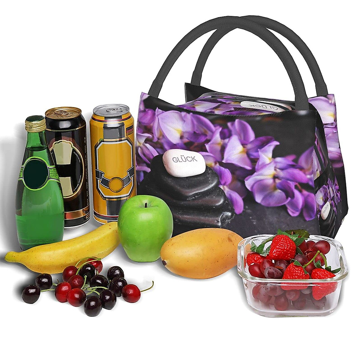 Stones pebbles relaxation layered stacking stone tower Lunch bag picnic bag sundries bag shopping bag portable insulation bag kitchen family