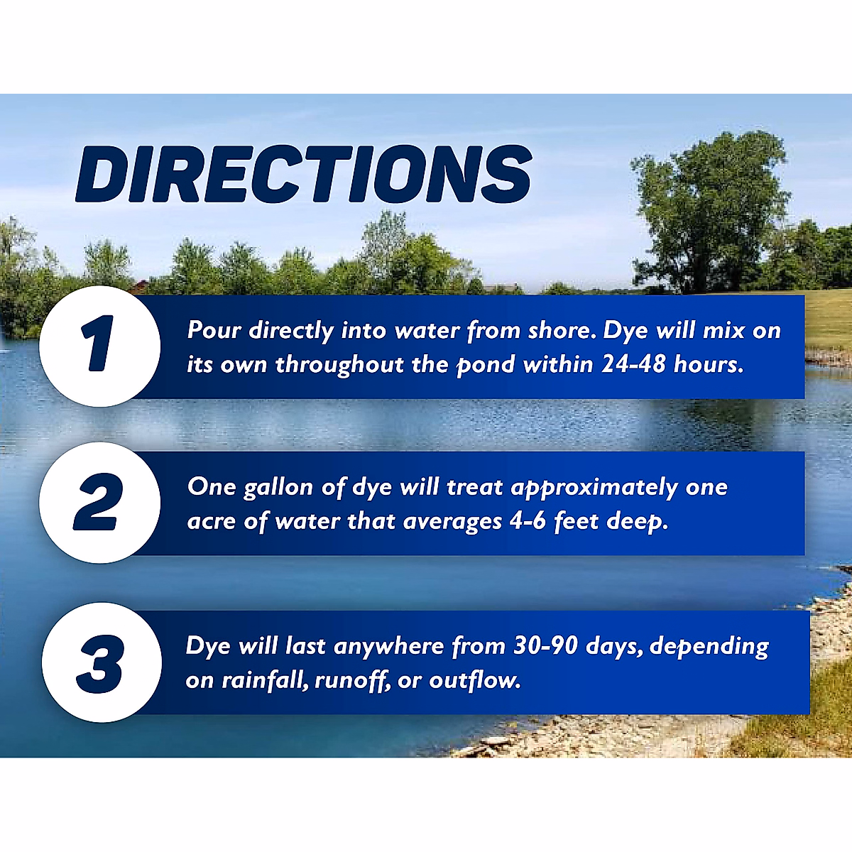 Crystal Blue XL Commercial Lake & Pond Dye - Royal Blue Color - 2.5 Gallon