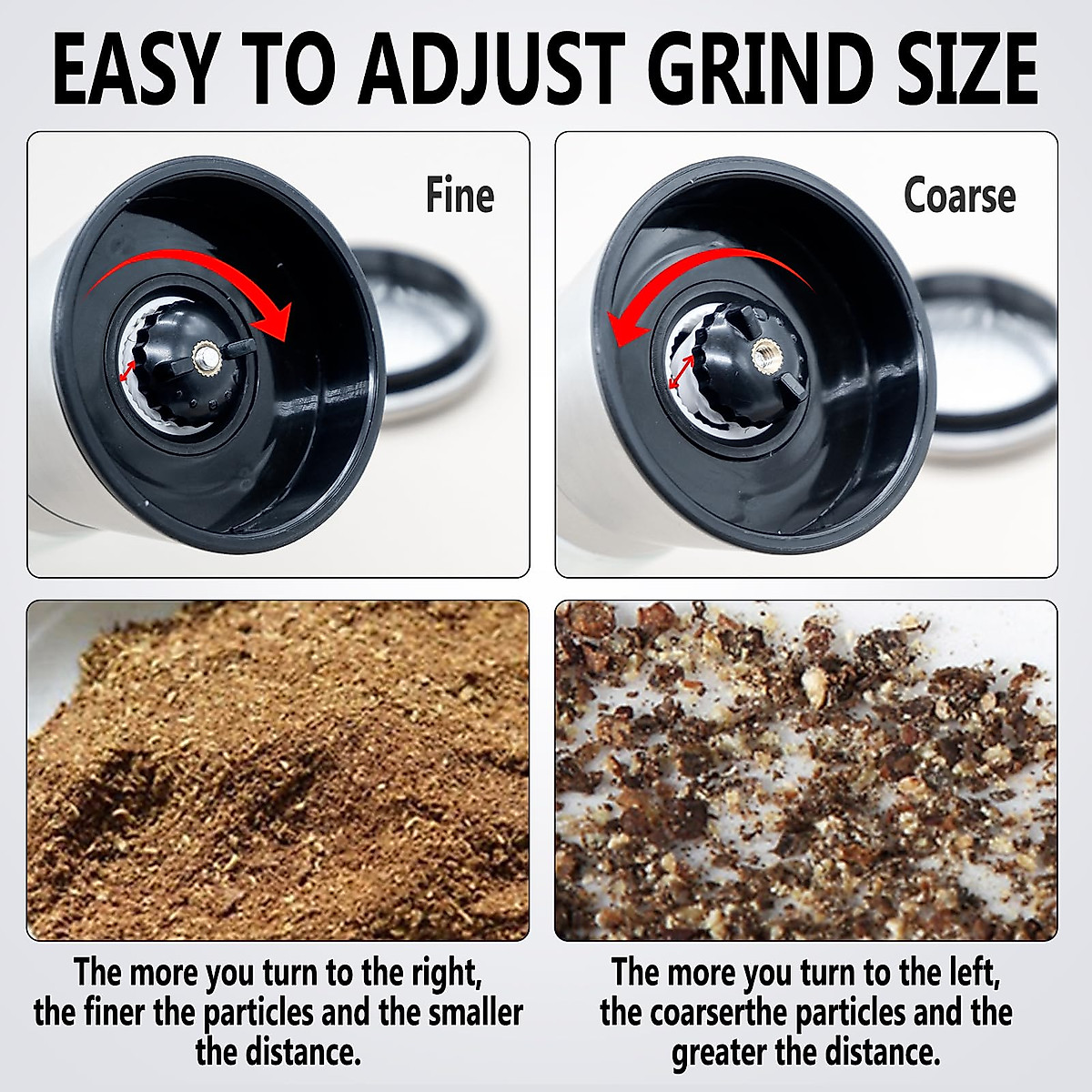 ACMEMAKE Pepper Grinder, Spice Mill with Ceramic Blades, Salt Grinder Refillable, Stainless Steel Dust Cover, Pepper Mill for Kitchen or Outdoor Picnic (180ML)