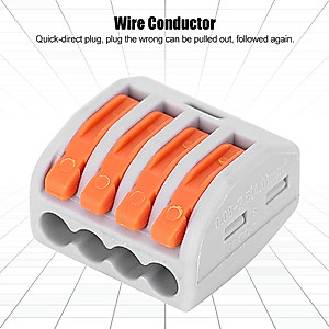 Wire Quick Connector,10pcs PCT-214 Wiring Connectors Terminal Blocks 4 Way Lighting Electrical Cable Fast Connection