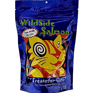 WILDSIDESALMON WildSide Salmon - 100% Wild Alaskan Salmon Freeze Dried Cat Treats - Healthy Training Treat - 3oz (3 Pack)