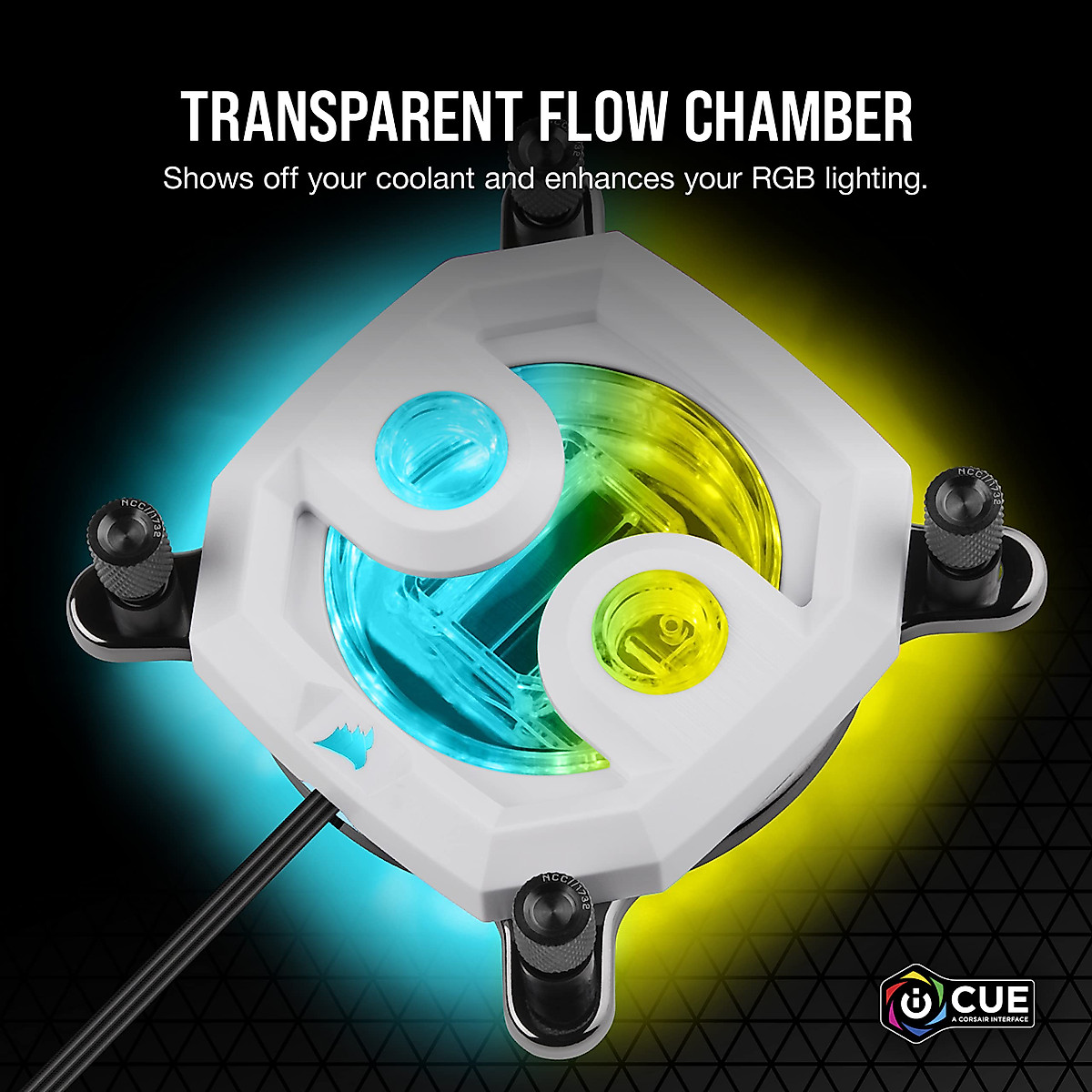 CORSAIR Hydro X Series XC7 RGB PRO CPU Water Block for Intel LGA 1700, 1200, 115X and AMD Socket AM4 (Copper Cold Plate, 110 MicroCooling Fins, 5V ARGB Motherboard Adapter Cable Included) White