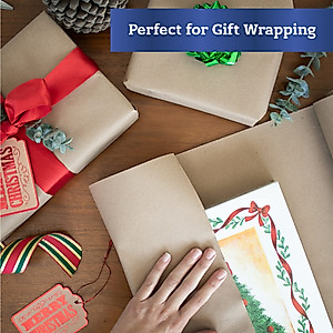 Brown Kraft Paper Roll 17.5 in x 1320 in (110 ft) Made in The USA - Brown Paper Roll - Brown Wrapping Paper Roll - Brown Craft Paper Roll - Roll of Paper - Kraft Wrapping Paper, Shipping Paper