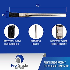 Pro Grade - Acid Brushes - 36 Count 1/2 Inch Boar Hair Acid Flux Brushes