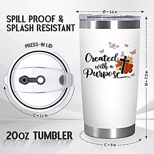 TEEZWONDER Christian Gifts for Women Faith - You Are Stainless Steel Insulated Coffee Tumbler With Lid 20 Oz - Mothers Day Birthday Inspirational Gifts for Women Mom Friends