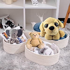 Shelf Cube Storage Organizer Bins,Rectangular Woven Basket for Living Room,Decorative Closet Storage Basket,Skin-friendly Rope Basket for Shelves,2 Pack