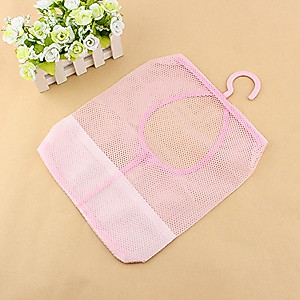 Estink Hanging Mesh Drying Bag, PP and Polyester Material Multipurpose Clothespin Storage Organizer with Hanger for Laundry Kitchen Bathroom