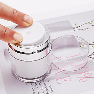 WLLHYF Airless Pump Jar Refillable Cream Jar Vacuum Bottle Airless Cosmetic Travel Container Bottles Portable Leak-Proof 30ml Moisturizer Container for DIY Creams Gels Lotion Toiletry