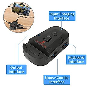 Half Hand Gaming Keyboard and Mouse Combo Laelr 35 Keys PUBG Wired Mechanical RGB LED Backlit Half Keyboard with Wrist Rest Wired Gaming Mouse Converter for Android IOS, Not support IOS 13.4 and above