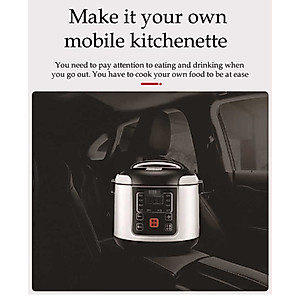 Electric Rice Cooker, Portable Electric Car Truck Food Steamer, Mini Travel Rice Cooker, 12V 100W/24V 200W 2L Portable Meal Heater Food Warmer(12V)