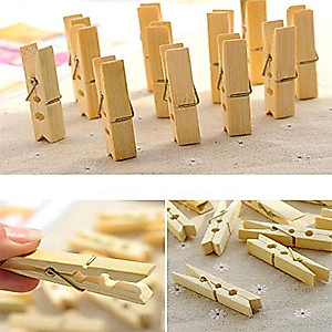 Bamboo Clothespins Heavy Duty Wooden Clothespins Clothes Hanging Pegs Washing Line Airer Wood for Indoor Outdoor 20 Pcs