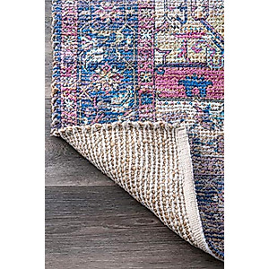 nuLOOM Melinda Flatweave Medallion Jute Area Rug, 3' x 5', Blue