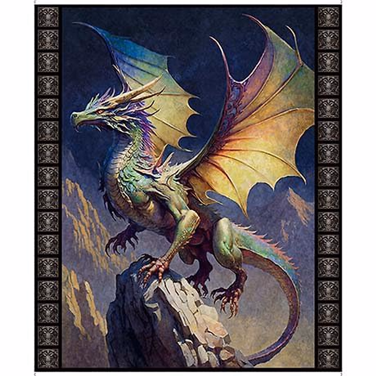 Generic QT Fabrics Dragon Fyre by Morris Creative Group 30134 Dragon Panel - 36"" Repeat Fabric, Mixed
