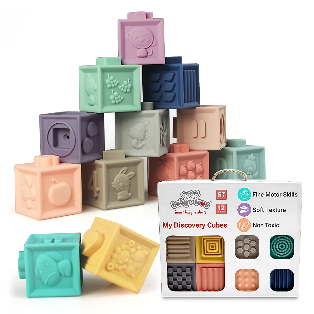 BabyToLove My Discovery Cubes | Early Childhood Development Toy | Multifunctional and Multisensory Blocks | Building Blocks | Fun Shapes
