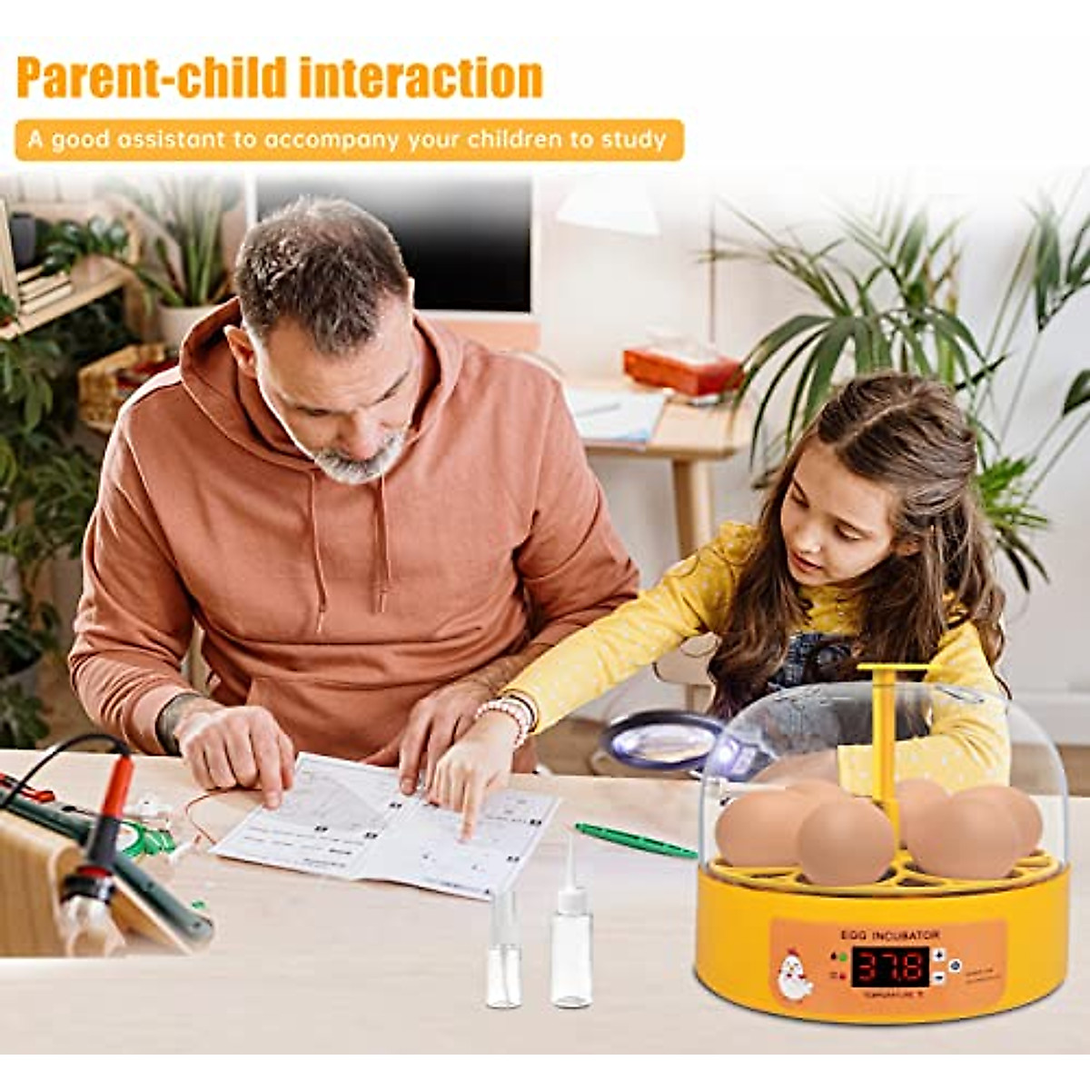 scientree Egg Incubator, 6 Eggs Poultry Hatching Machine with Automatic Egg Turning and Temperature Control, General Digital Incubators for Hatching Chicken Duck Goose Quail Birds Turkey Eggs