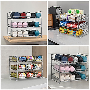 SUFAUY Carbon Steel Can Rack Organizer, Silver, 100-Pound Capacity, 36 Jars/Cans