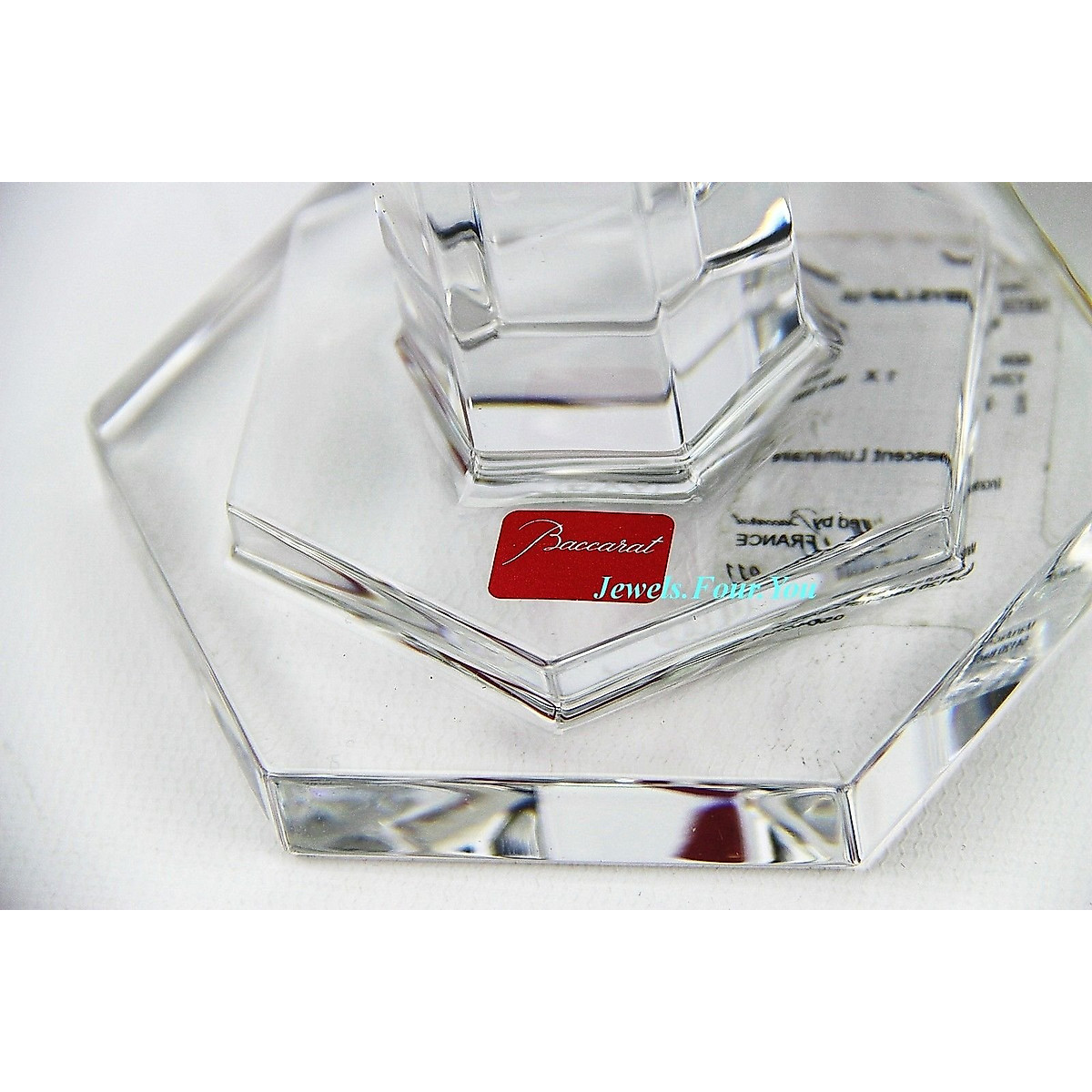 BACCARAT 20" X 6 1/4" Abysse LAMP White Shade RED Wire Made in France