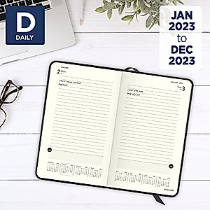 AT-A-GLANCE 2023 Daily Planner, Plan. Write. Remember, 5" x 8-1/4", Small, Pocket, Black (70680005)