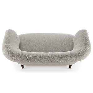 CHERS Tufted Sofa, Vintage Chesterfield Couch with Rolled Arms and Elegant Boucle Upholstery Loveseat for Living Room Furniture, Off-White