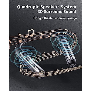 Gardway Portable Bluetooth Speakers, Neckband Bluetooth Speakers with Built-in TF Card,Wearable Wireless Speaker CVC 8.0 Noise Cancelling 3D Sound Personal Sport Speaker with Mic (Black 2023)