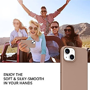 GUAGUA Compatible with iPhone 13 Mini Case Liquid Silicone Soft Gel Rubber Slim Thin Microfiber Lining Cushion Texture Cover Shockproof Protective Phone Case for iPhone 13 Mini 5.4 Inch Khaki