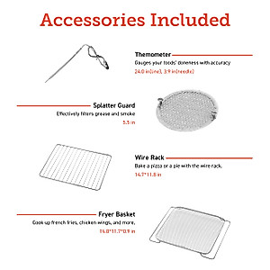 COSORI 13-in-1 Ceramic Air Fryer Toaster Oven Combo, Flat-Sealed Heating Elements for Easy Cleanup, Innovative Burner Function, 7 Accessories & Recipes, 26QT, Silver, Stainless Steel