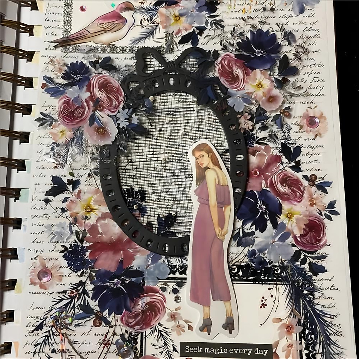 Diuhofart Textured Mesh Fabrics for Junk Journals, Handmade Decorative Scrapbook Materials for Crafts, Art Journaling, Scrapbooking, Collage 10 Sheets