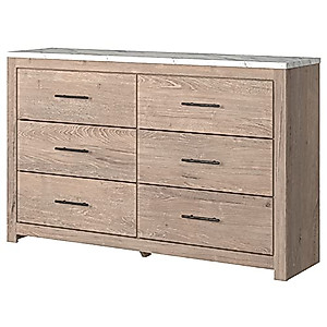 Signature Design by Ashley Senniberg Contemporary Dresser, Light Brown/White