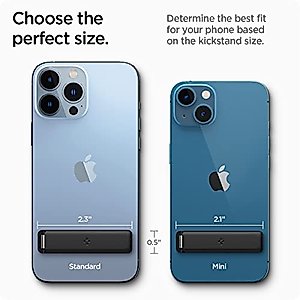 Spigen U101 Standard Universal Kickstand, Vertical and Horizontal Stand Adjustable Angles Compatible with Any Cell Phone - Black
