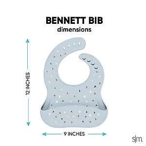 Simple Modern Disney Silicone Bib for Babies, Toddlers | Lightweight Baby Bibs for Eating with Food Catcher Pocket | Soft Silicone with Adjustable Fit | Bennett Collection | Minnie Mouse Rainbow