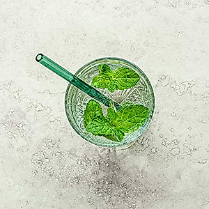 Simplifi It Assorted Color Glass Cocktail Straw Set with Nylon Cleaning Brushes (11 PC.) - SI-SGL6-11A