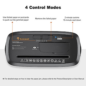 Bonsaii Paper Shredder for Home, 8-Sheet StripCut CD and Credit Card Paper Shredder for Home Office Use, Shredder Machine with Overheat and Overload Protection, 3.4 Gallons Wastebasket,Black (S120-C)